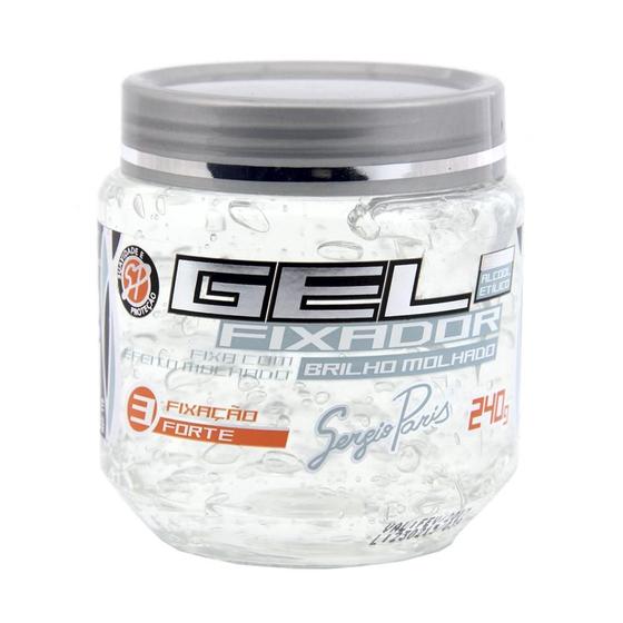 Gel Fixador Sergio Paris Fixacao Forte Brilho Molhado 240g ...