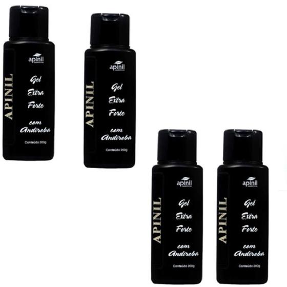 Gel Massageador Extra Forte Apinil Frasco 200g Kit 4 Unidades ...