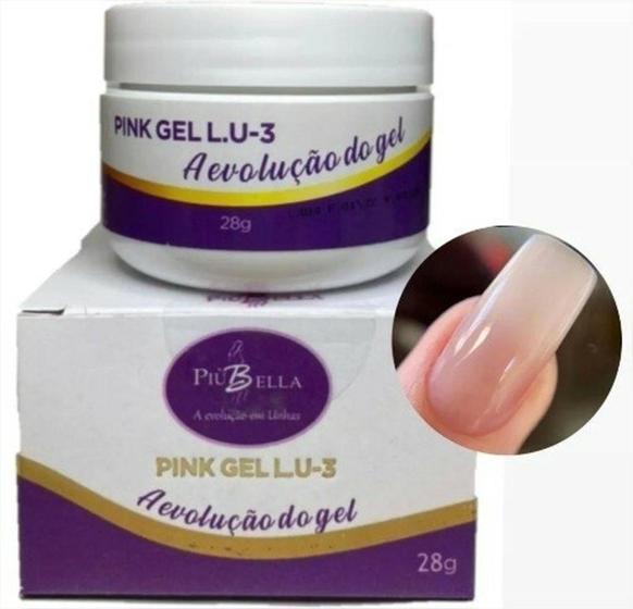 Gel piu bella lu-3 pink 28g - Gel para Unhas - Magazine Luiza