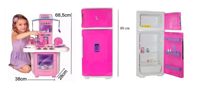 Geladeira Infantil Rosa 65 cm+ Cozinha Big Star - Big Star Lua de ...