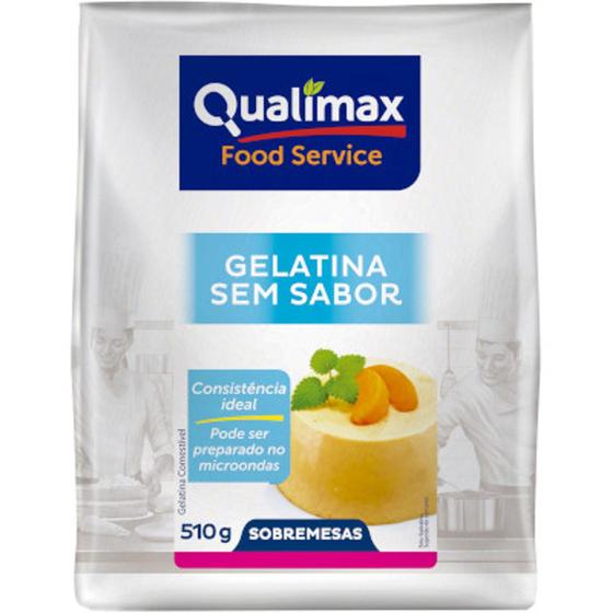 Gelatina Sem Sabor, Incolor Pacote 510g - Qualimax - Gelatina ...