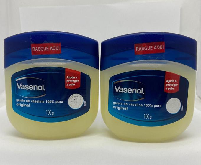 Geleia de Vaselina Original 100% Pura 100G - Vasenol KIT C/2 - UNILEVER ...