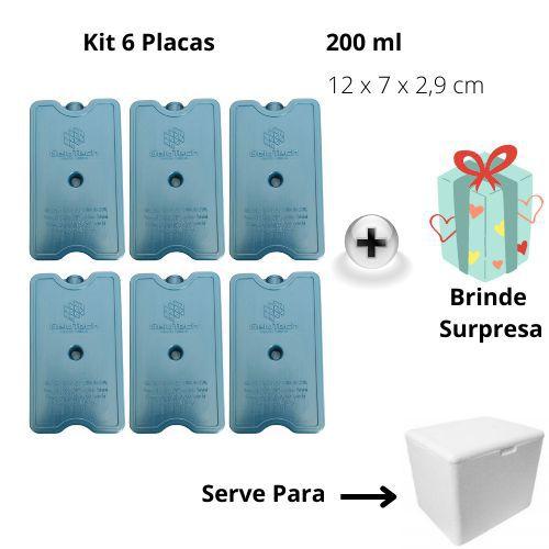 Gelox kit 06 Placas Gelotech Gelo Gel Artificial Reutilizável Rígido ...