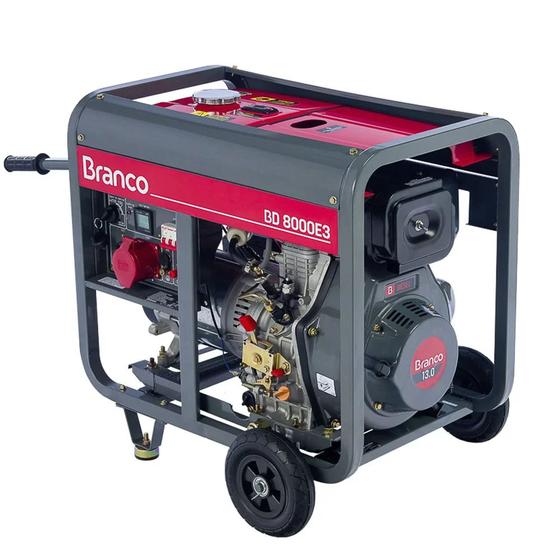 Gerador de Energia 8 Kva À Diesel Trifásico 220v Partida Elétrica Bd-8000e3 - BRANCO MOTORES ...