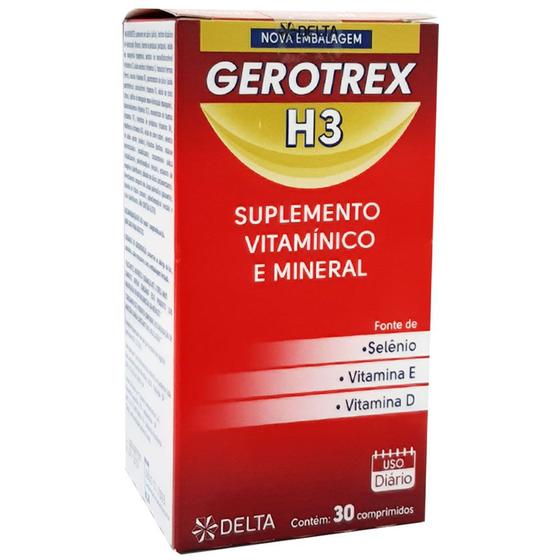 Gerotrex H3 Suplemento Vitamínico e Mineral c/30 Comprimidos ...