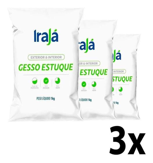 Gesso Estuque 3kg Irajá - Gesso para Construção - Magazine Luiza