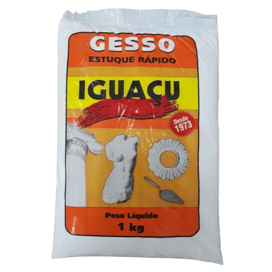 Gesso Estuque Rapído Em Pó Saco De 1 Kg Branco - IGUAÇU - Gesso para ...