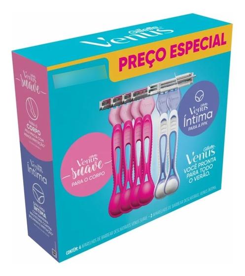 Gillette Venus Suave Kit 4 Unidades + Venus Íntima 2 Unidade - Aparelho ...