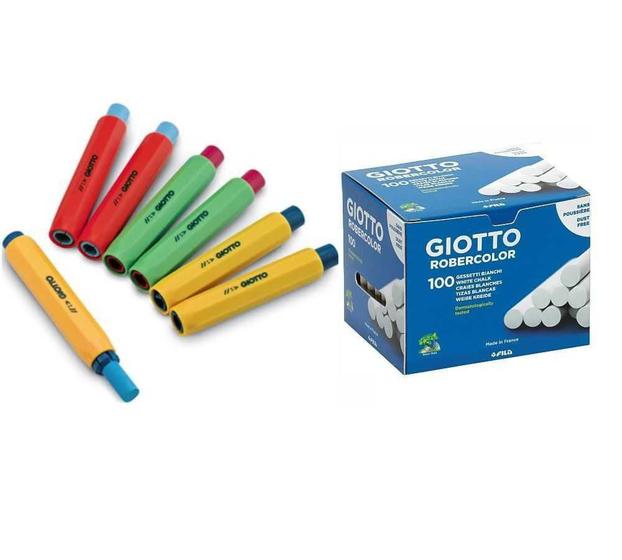 Gizeira Porta Giz Giotto 6 Unidades Com 100 Gizes Branco - Giz Pastel Oleoso - Magazine Luiza
