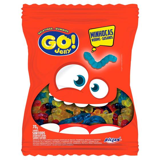 Go Jelly Minhocas 70g - Riclan - ** PEC RICLAN - Bala de Gelatina - Magazine Luiza