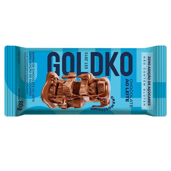 Goldko Barra de Chocolate Ao Leite Zero Açúcar 80 gramas - Chocolate ...