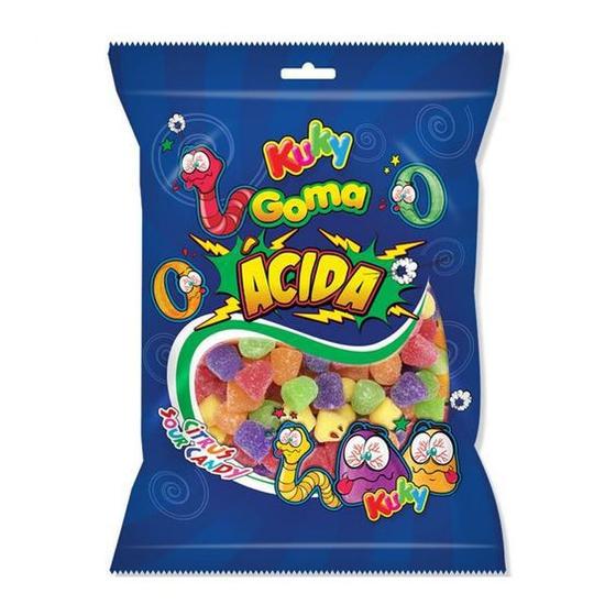 Goma Azedinha Sabores Sortidos Citrus Pacote de 140g Kuky - Balas ...