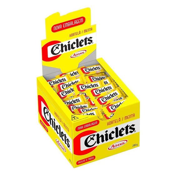 Goma de Mascar Chiclets Hortelã 2,8g Display 100 Unidades - Adams ...