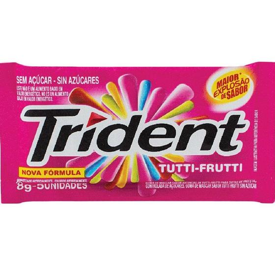 Goma de Mascar Sabor Tutti Frutti sem Açúcar 8g 1 UN Trident - MONDELEZ ...