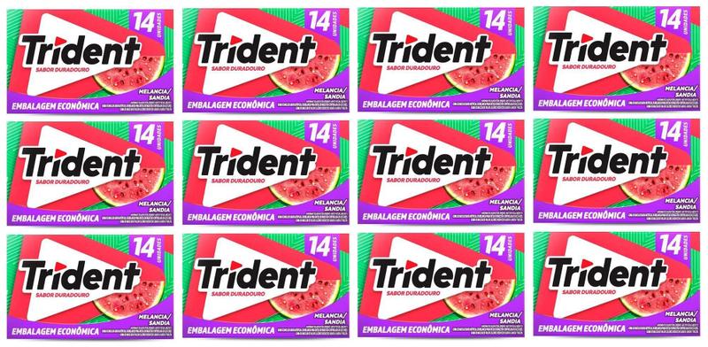 Goma de mascar Trident Melancia emb econ display com 12 uni de 25,2g ...