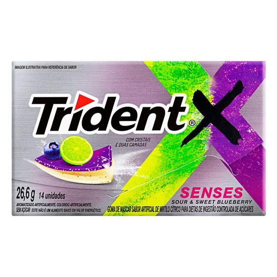Goma de Mascar Trident X Senses Blueberry 14 Unidades - Chicletes e ...