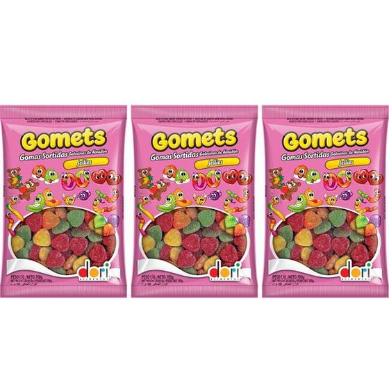Goma Tipo Jujuba Gomets Coração de Frutas Jelly Kit 2,1 kg - Dori ...