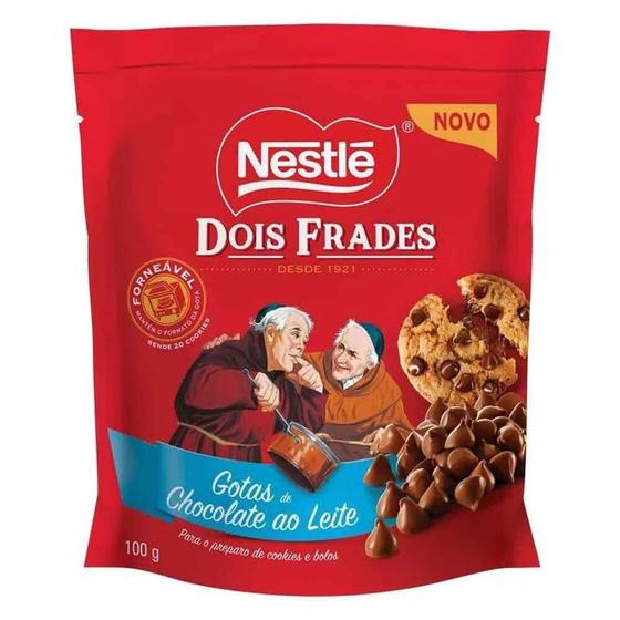 Gotas de Chocolate ao Leite Forneáveis Dois Frades 100g - Nestlé ...