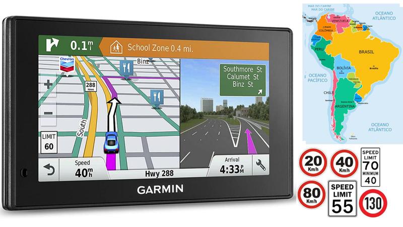 Gps Garmin Drive 53 Mapa 2025 América do Sul - Base radares Português ...