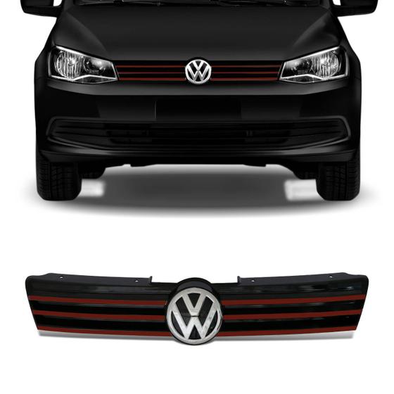 Grade Dianteira Gol G6 2013 2014 2015 2016 Preto Black Piano + Friso ...