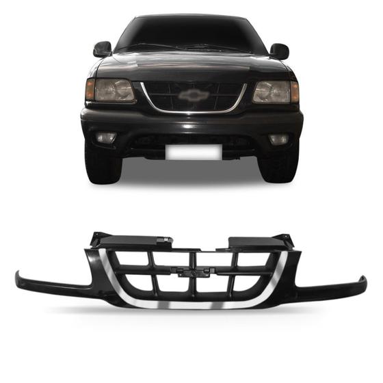 Grade S10/ blazer 1999 A 2000 Preta Com Friso Cromado - RETROVEX ...