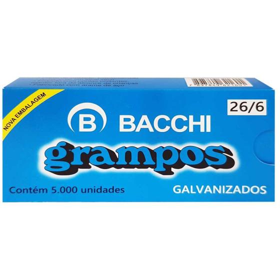 Grampo 26/6 Galvanizado Bacchi 5000 Unidades - Materiais de Escritório ...