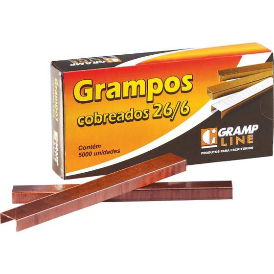 Grampo Grampeador 266 Cobreado 5000 Grampos 7898457740364 - Gramp Line ...