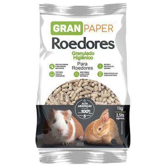 Gran Paper Granulado Higiênico de celulose para Roedores - Pct - 1 kg ...
