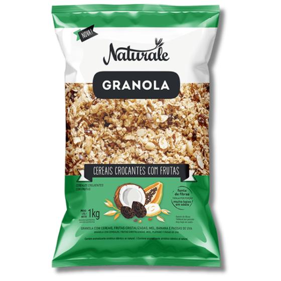 Granola Naturale 1KG Cereais Crocantes Mel Banana Uva Passa Laranja ...