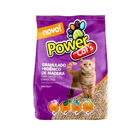 Granulado Higiênico De Madeira Power Cats 4kg - PowerCats - Areia para ...