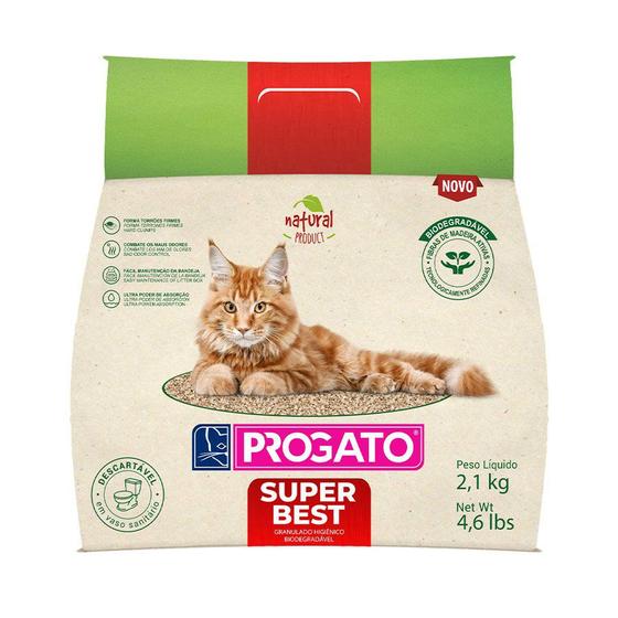 Granulado Higiênico Progato Super Best para Gatos 2,1 kg - Areia para Gato - Magazine Luiza