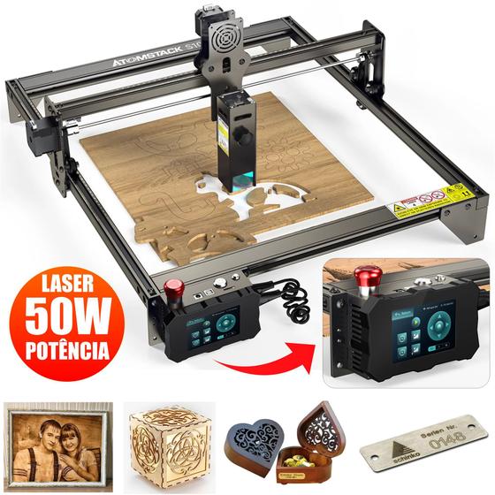 Gravadora Laser Atomstack S10 Pro50w Madeira Metal 410x400mm - Disco de ...