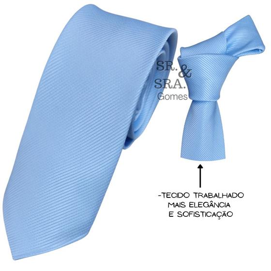 Gravata Azul Serenity Slim E Semi Slim Para Padrinhos E Eventos Lisa ...