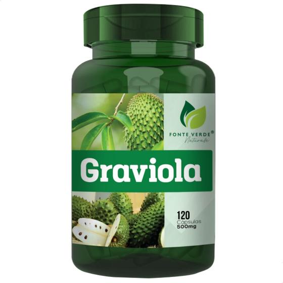 Graviola Pura 100% Natural 120 Cáps 500mg - Fonte Verde - Fitoterápicos - Magazine Luiza
