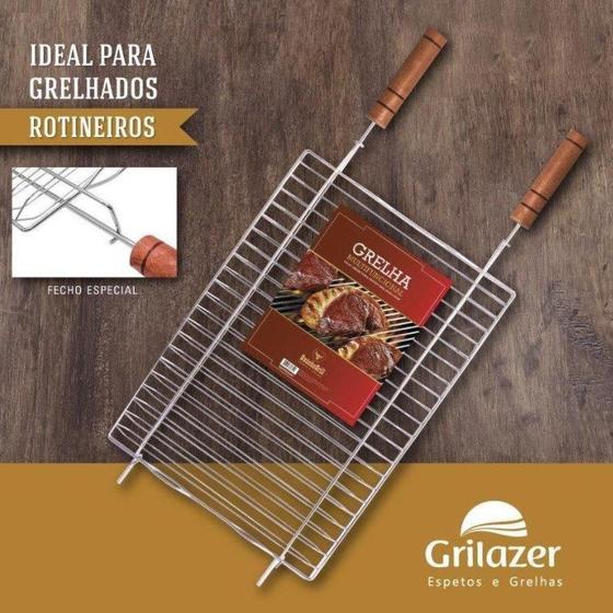 Grelha Dupla Inox para Churrasco - GRILAZER - Grelhas - Magazine Luiza