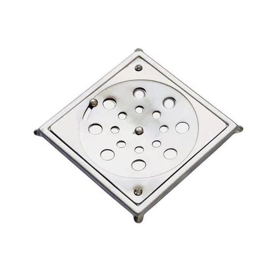 Grelha inox 430 15x15cm com caixilho - inox leve - REIS INOX - Ralo ...