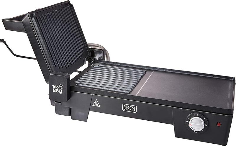Grill Elétrico Chapa Lisa Grill 3 em 1 Trio BBQ Black Decker - Black ...