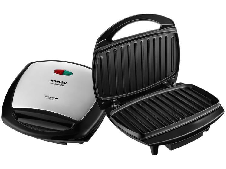 Grill Mondial G-07 Max Grill Inox 2 em 1 - Retangular Arredondado 1200W ...