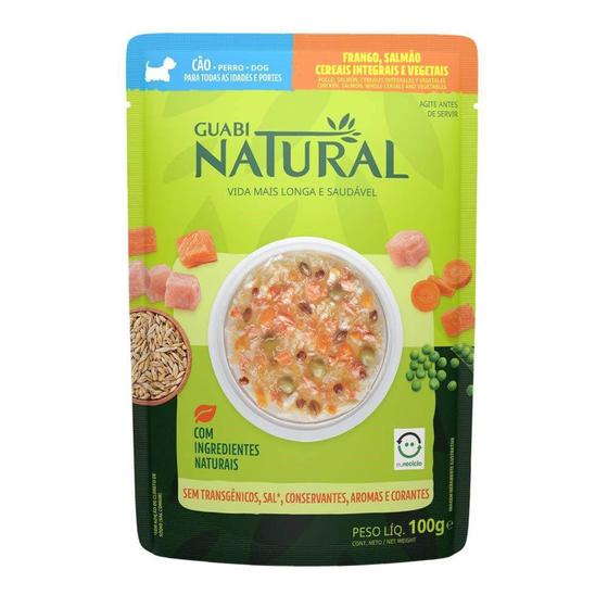 Guabi Natural Sachê para Cães Sabor Frango, Salmão, Cereais e Vegetais ...