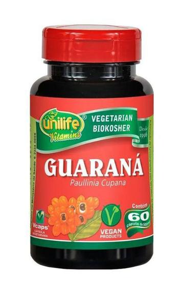 Guaraná Paullinia Cupana 60 Cáps 500mg Unilife - Fitoterápicos ...