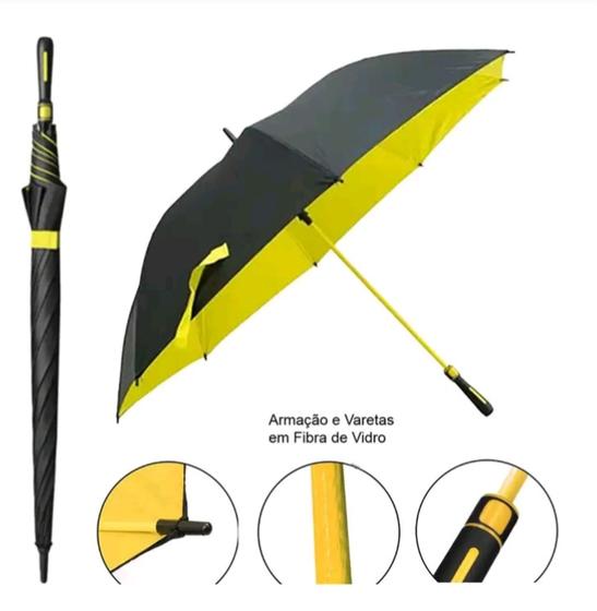 Guarda Chuva Automático Grande: Varetas de Fibra Vidro - Tecido Duplo ...