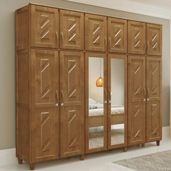 Guarda-Roupa 12 Portas 3 Gavetas Imbuia Grécia Madeira Pinus ...