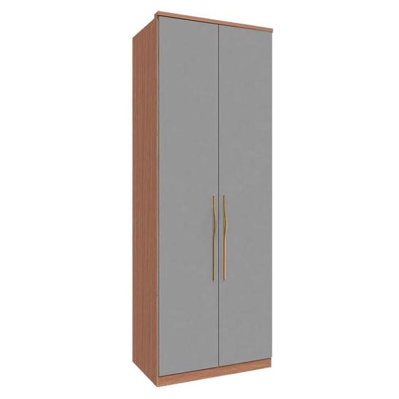 Guarda Roupa 2 Portas 3 Gavetas 2450mm Setiba Plus Rimo Carvalho/Fendi ...