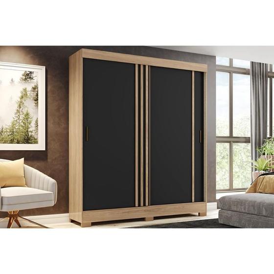 Guarda Roupa 2 Portas de Correr e 2 Gavetas Briz B353 Flex Jequitiba ...