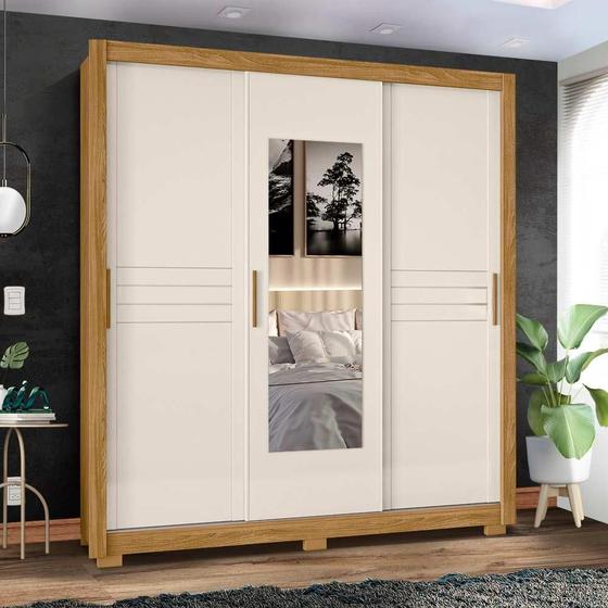Guarda Roupa 3 Portas Casal Freijó Off White Canada Moval 2,02M ...