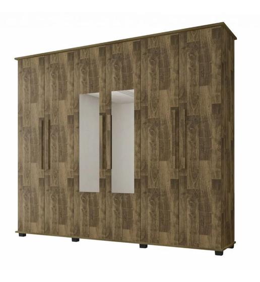 Guarda roupa 6 portas 4 gavetas amsterdã amadeirado espelho - RV MÓVEIS ...