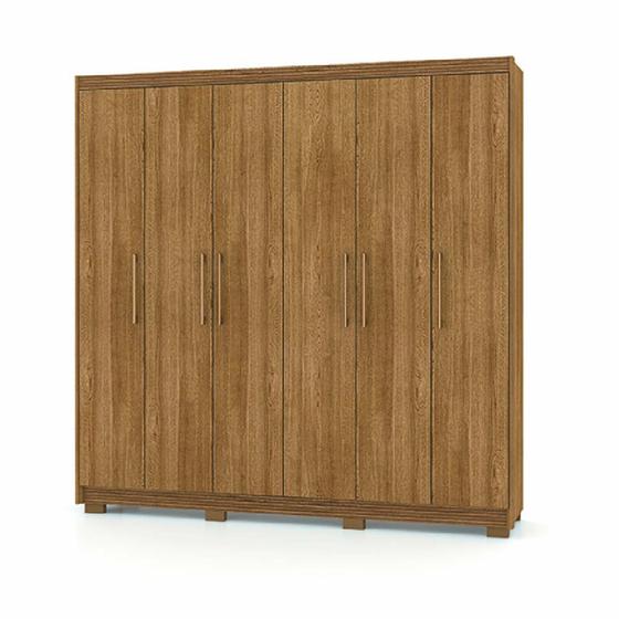 Guarda-roupa 6 portas 6 Gavetas elegante Natural-SE - Sete Estrela ...