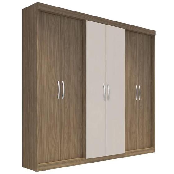 Guarda-Roupa 6 Portas Casal Édez Pine, Nogueira/Off White - Herval ...