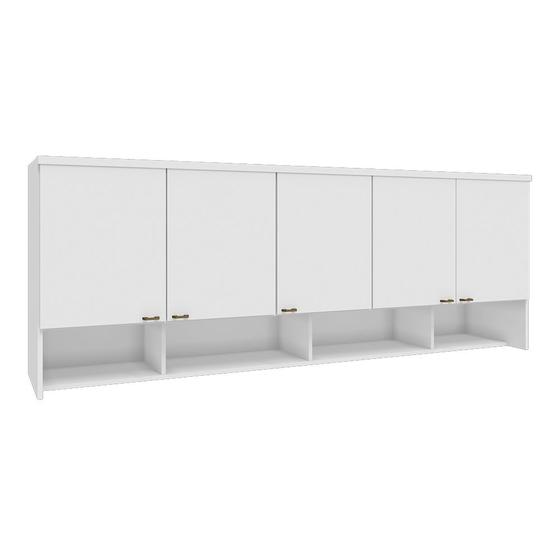 Guarda Roupa Aéreo 5 Portas Modulado Setiba Móveis Rimo Branco - 100% ...