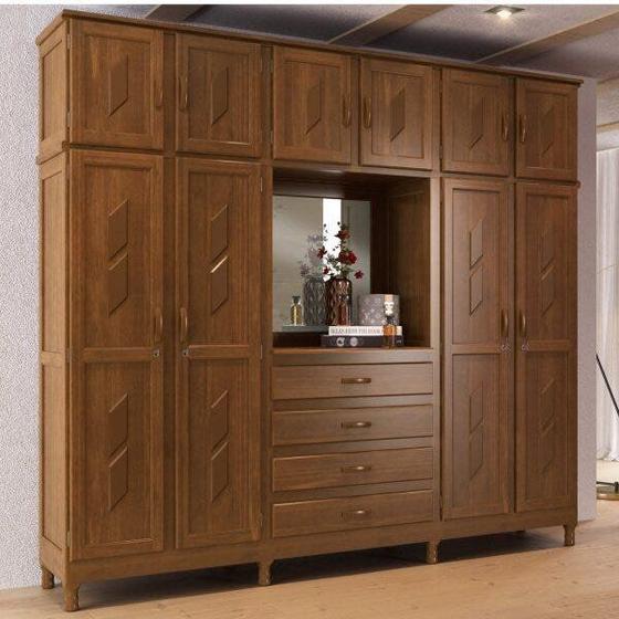 Guarda-Roupa Casal 1 Espelho e Penteadeira 10 Portas 4 Gavetas Retrô ...